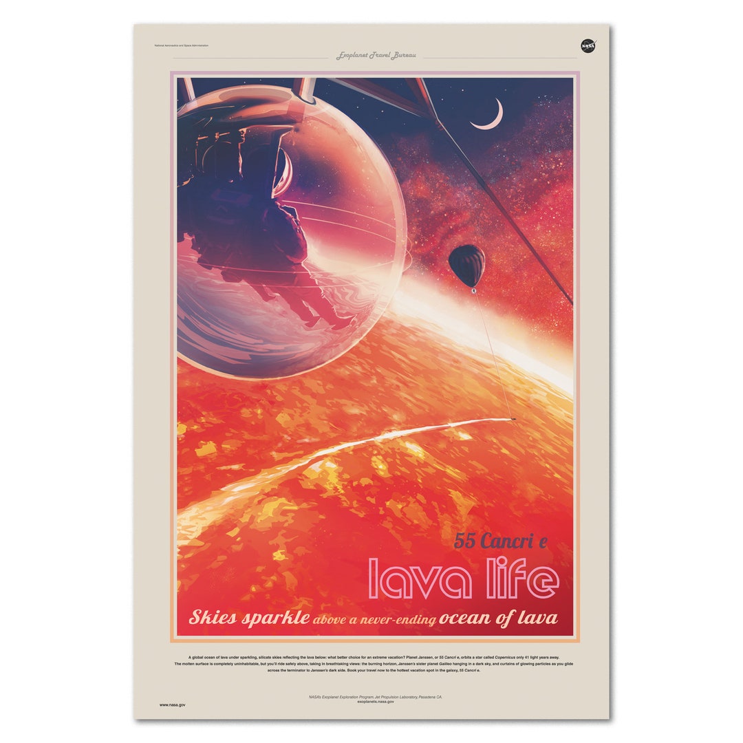 Nasa Space Poster, Retro Wall Art, Space Travel Poster - Cancri E ...