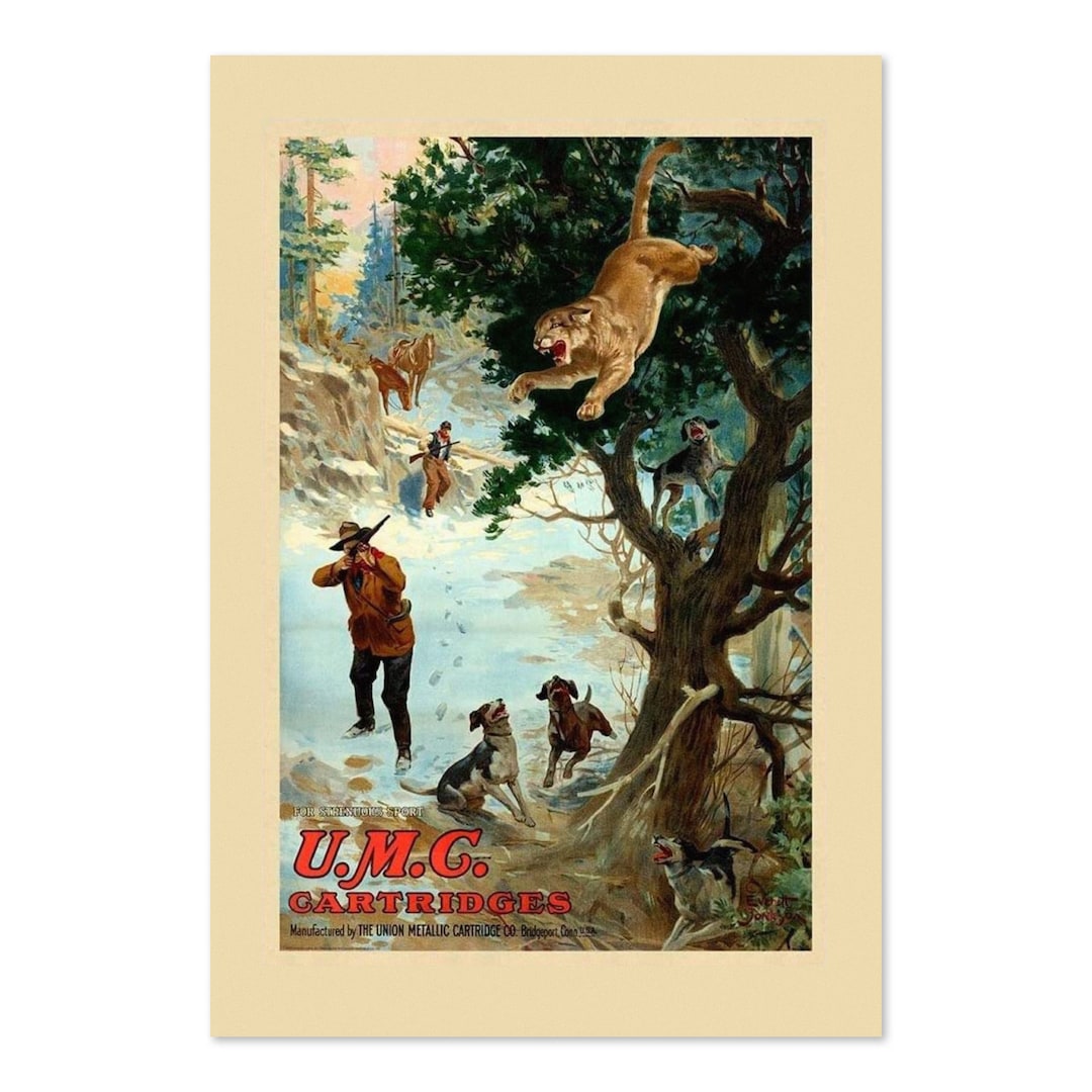 1930s Old Vintage Hunting Poster - UMC Ammunition Cartridges | Classic ...