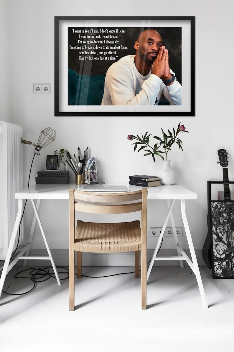 Kobe Bryant Poster Inspirational Wall Art 03 | Mamba Mentality Quote ...