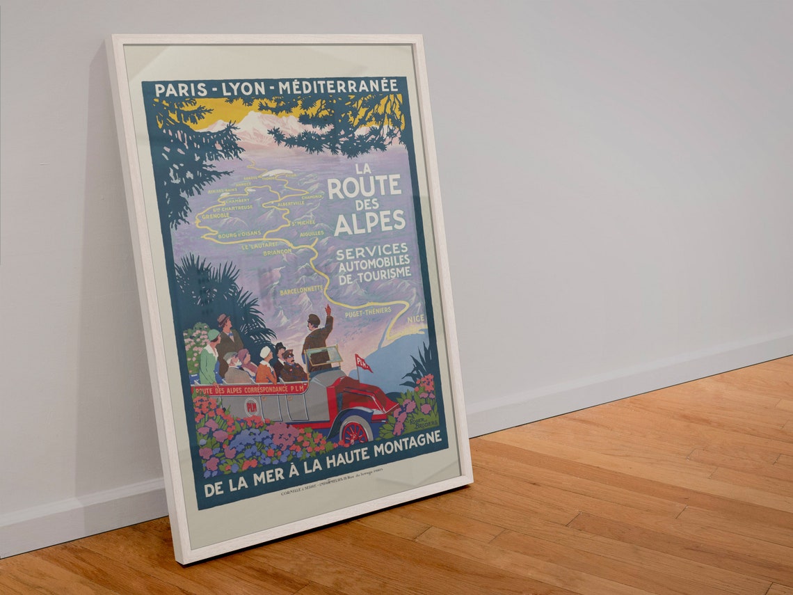 1920s La Route Des Alpes Vintage Style French Travel Poster - Etsy