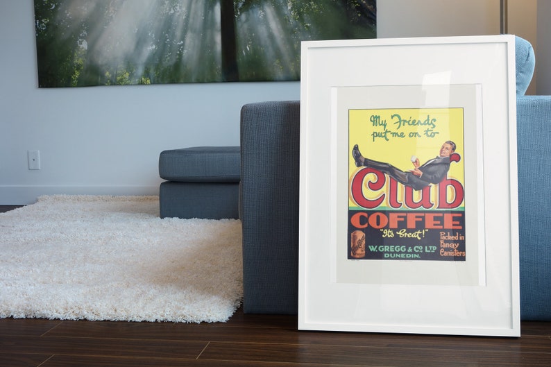 1920s Club Coffee Vintage Style Poster | Classic War Art Print | for ...