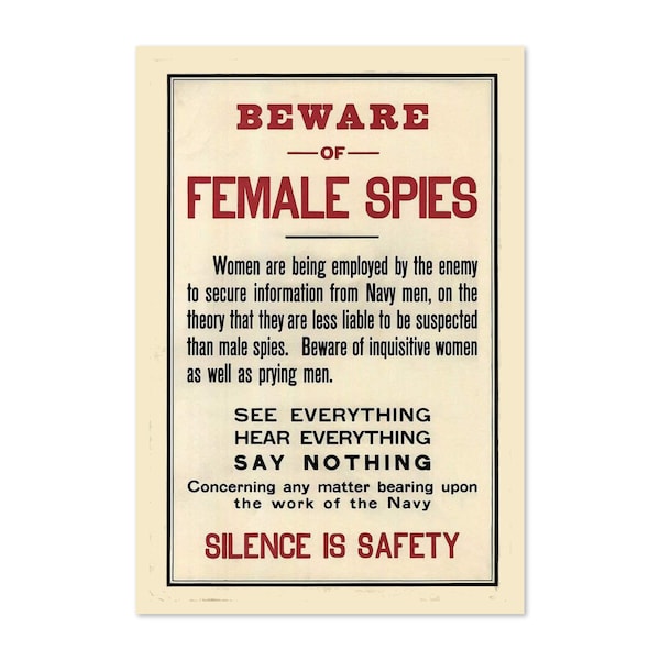 Female Spies War Poster - Etsy