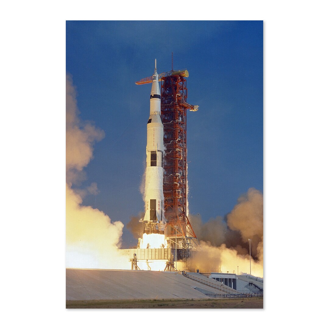 Apollo 11 Saturn V Rocket Launch Historic Moon Landing Poster - Space ...
