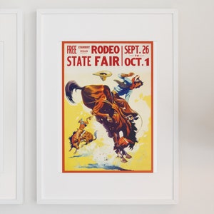 1930s State Fair Rodeo Poster Cowboy Vintage Style Western Poster ...