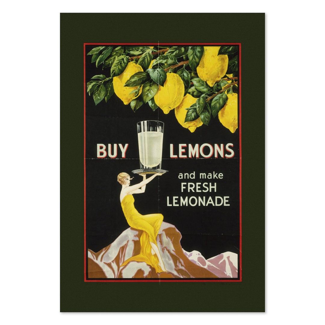 1920s Advertising Poster Buy Lemons - Make Fresh Lemonade | Classic War ...