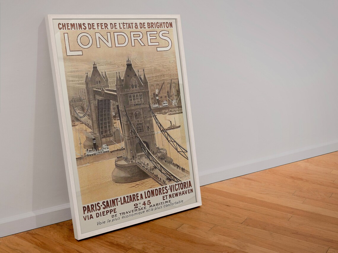 1920s London England Classic Paris to London Travel Poster | Classic ...