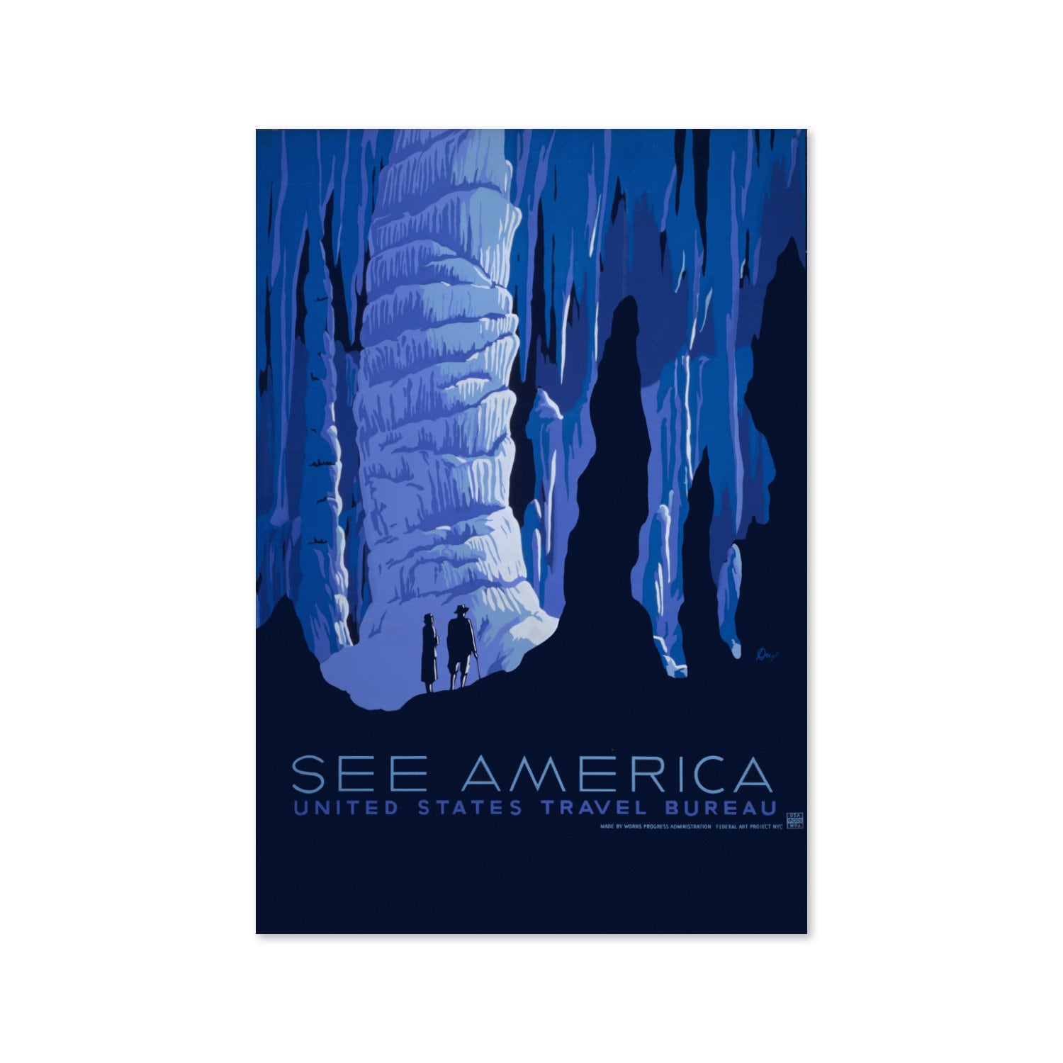 See America Caverns 1930s Vintage Style Works Progress Travel Poster ...