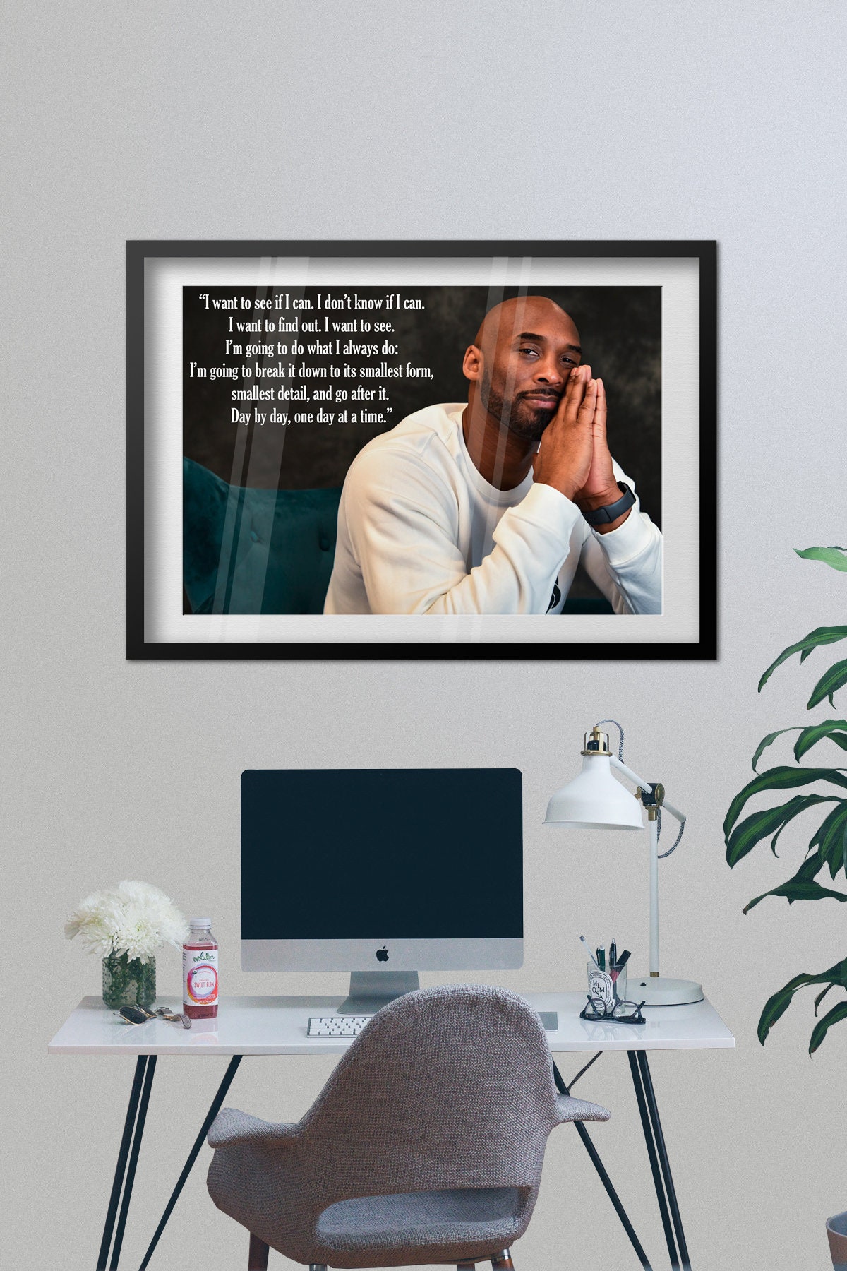 Kobe Bryant Poster Inspirational Wall Art 03 | Mamba Mentality Quote ...