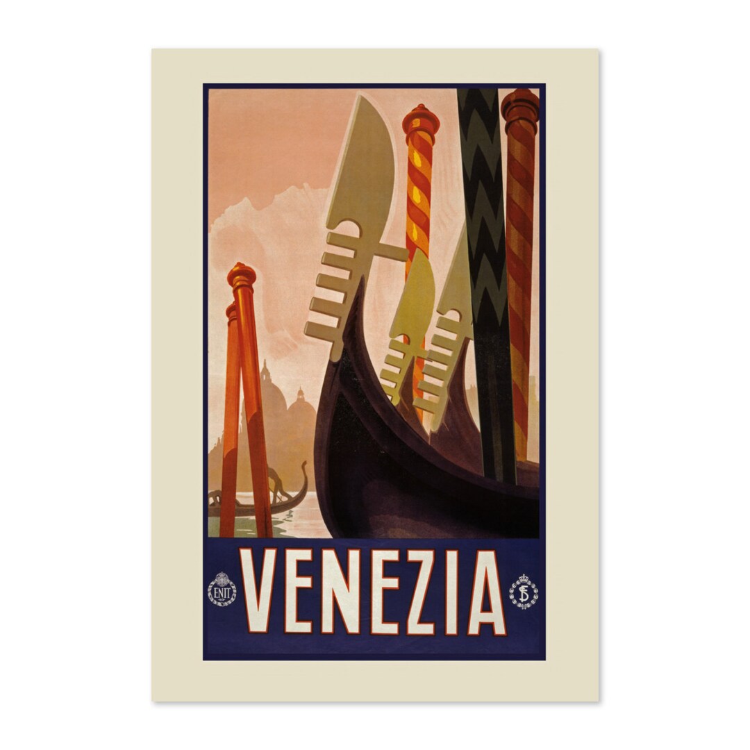 1920s Venice Italy Classic Italian Vintage Style Travel Poster ...