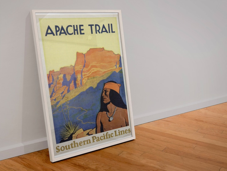 Apache Trail - 1920s Vintage Southern Pacific Railroad Travel Poster ...