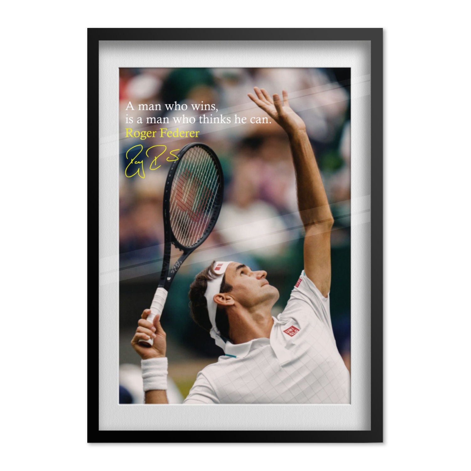 Roger Federer Poster | Tennis Motivational Art | Inspirational Quote ...
