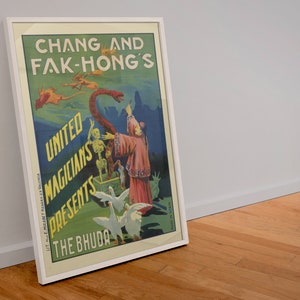 1930s Chang and Fak Hong’s the Bhuda Vintage Style Magic Poster ...