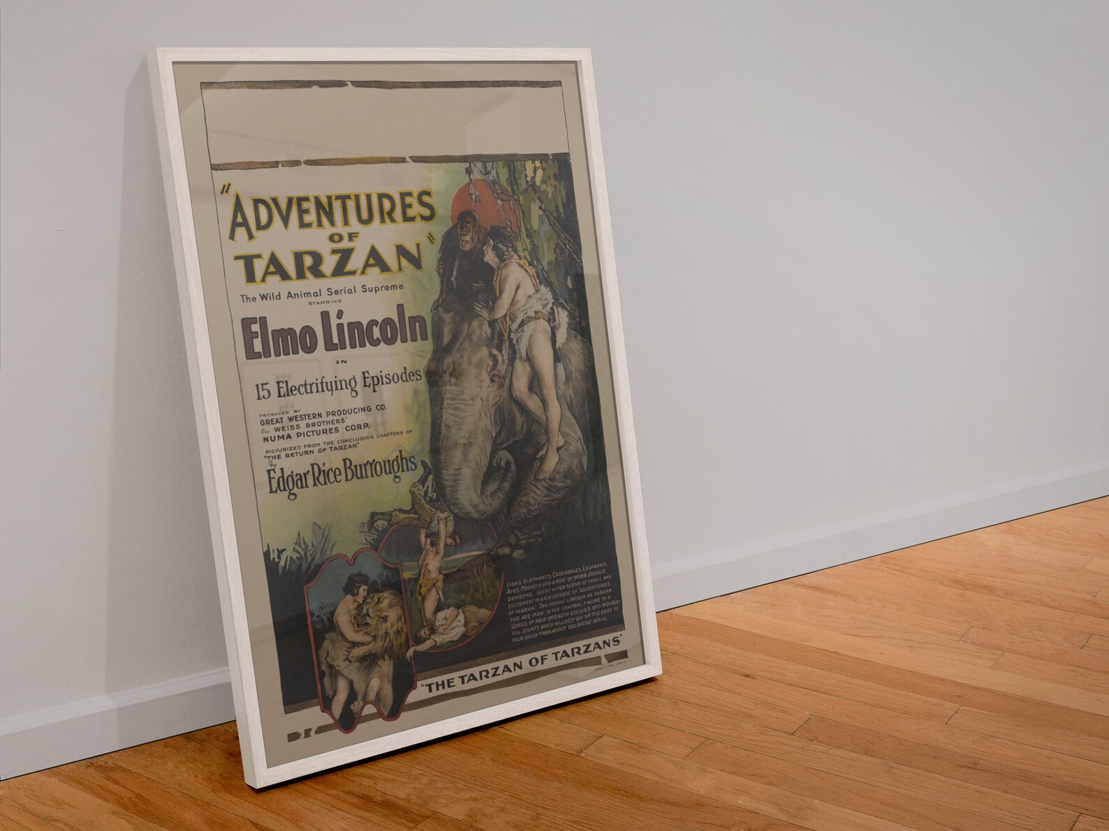 1921 Adventures of Tarzan Vintage Style Movie Poster Elmo Lincoln ...