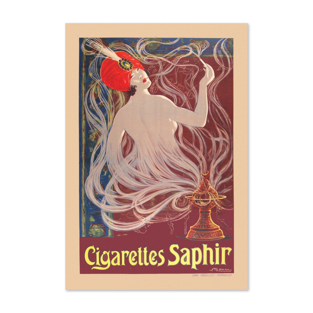 1900s Cigarettes Saphir Vintage Style Tobacco Poster | Classic ...