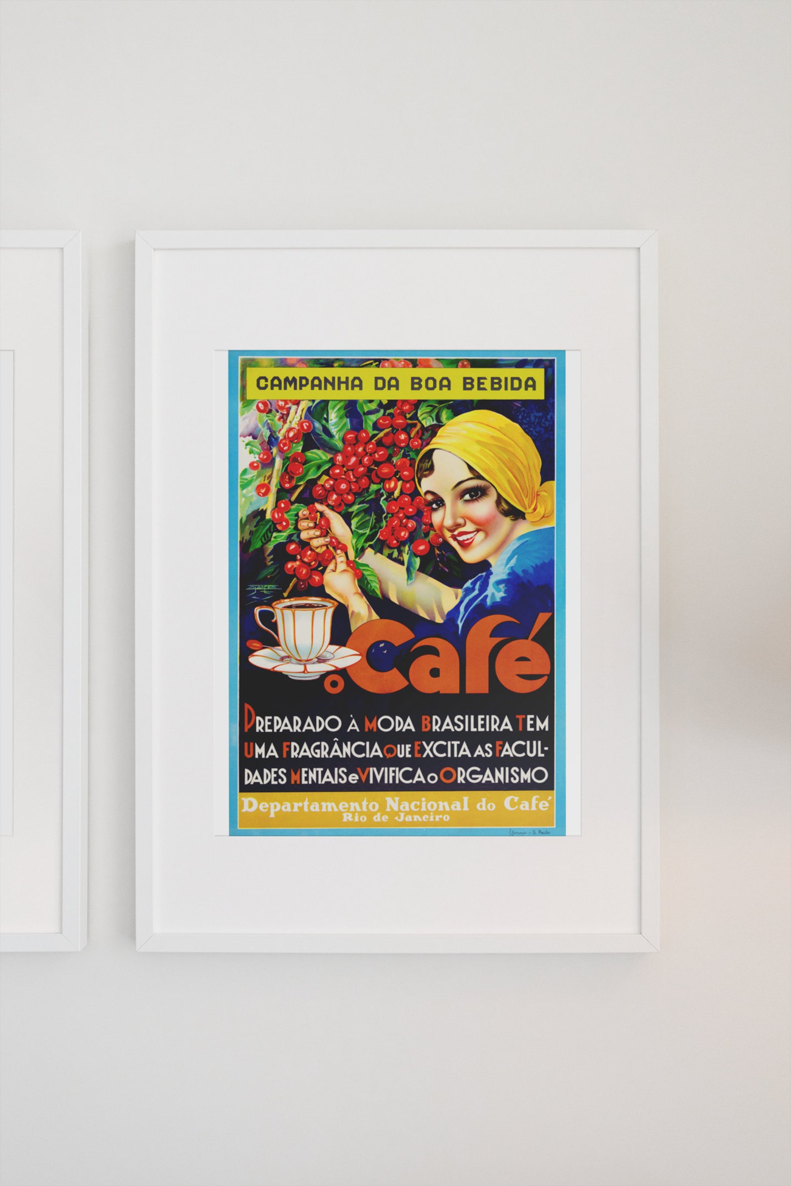 1930s Classic Coffee Vintage Art Poster Rio De Janeiro Cafe | Classic ...
