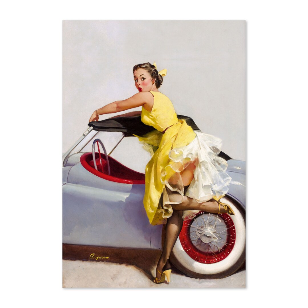 Cover up 1955 Vintage Style Elvgren Pin-up Girl Poster | for Gifts and ...