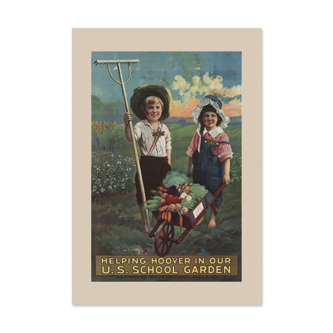 1919 US School Victory Garden World War 1 Poster Classic War Art Print ...