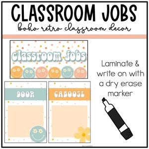 Boho Retro Classroom Decor Classroom Jobs for Students - Etsy