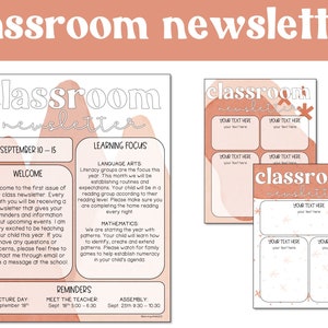 Boho Neutrals Classroom Newsletter | Boho Rainbow Classroom Decor - Etsy
