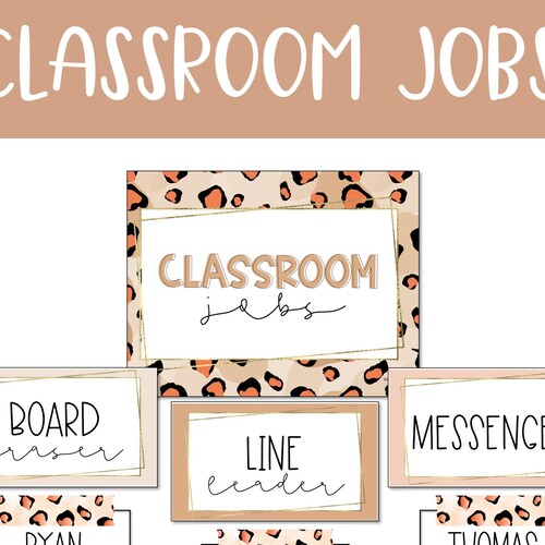 MODERN LEOPARD Calendar Pocket Chart Cheetah Classroom - Etsy Canada