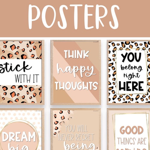 MODERN LEOPARD Alphabet Posters Cheetah Classroom Decor - Etsy
