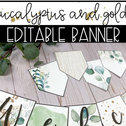 Eucalyptus and Gold Classroom Decor Bundle Editable - Etsy Australia