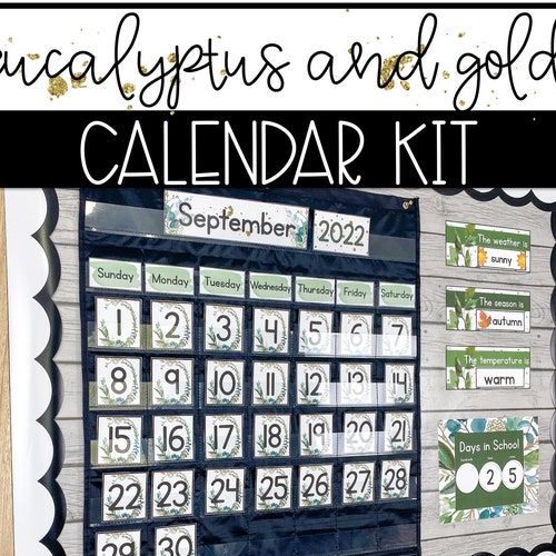 Eucalyptus and Gold Classroom Decor Bundle Editable - Etsy