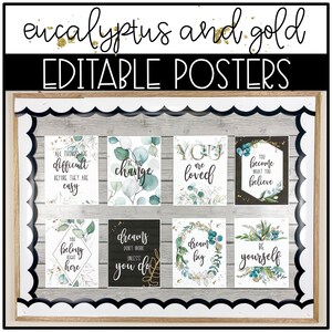 Eucalyptus and Gold Posters Growth Mindset Botanical - Etsy