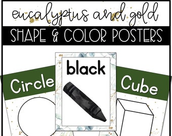 Eucalyptus and Gold Classroom Decor Bundle Editable | Etsy