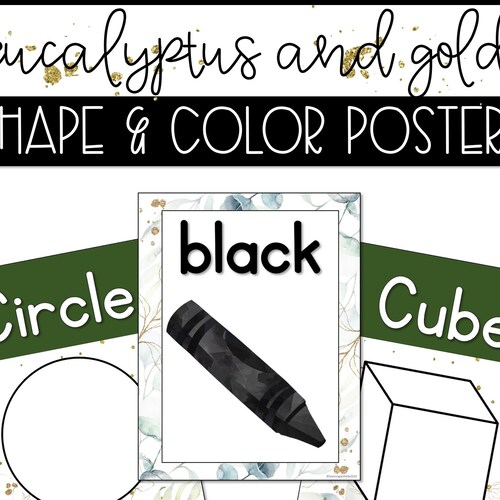 Eucalyptus Classroom Decor Shape and Color Posters - Etsy