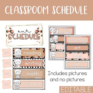 Modern Leopard Classroom Decor Classroom Schedule - Etsy