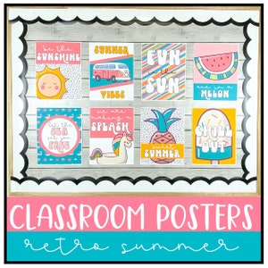 Summer Classroom Posters | Classroom Decor | Retro - Etsy