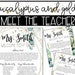 Eucalyptus and Gold Meet the Teacher Teacher Letter - Etsy