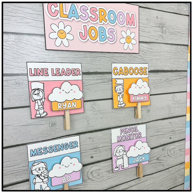 Pastel Classroom Decor | Classroom Jobs for Students | Printable - Etsy