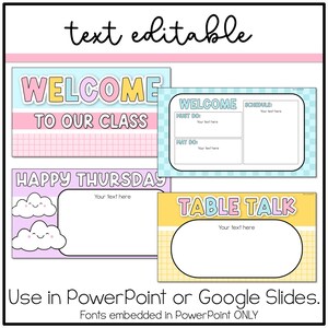 Pastel Powerpoint and Google Slides™ Templates for Teachers With Timers ...