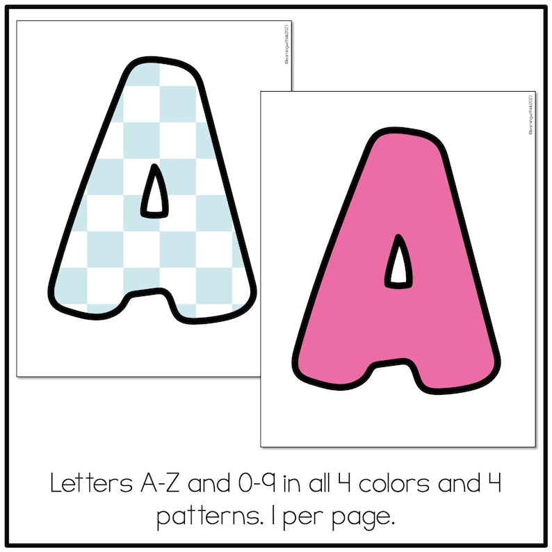 Happy Brights Bulletin Board Letters A Z Letters and - Etsy