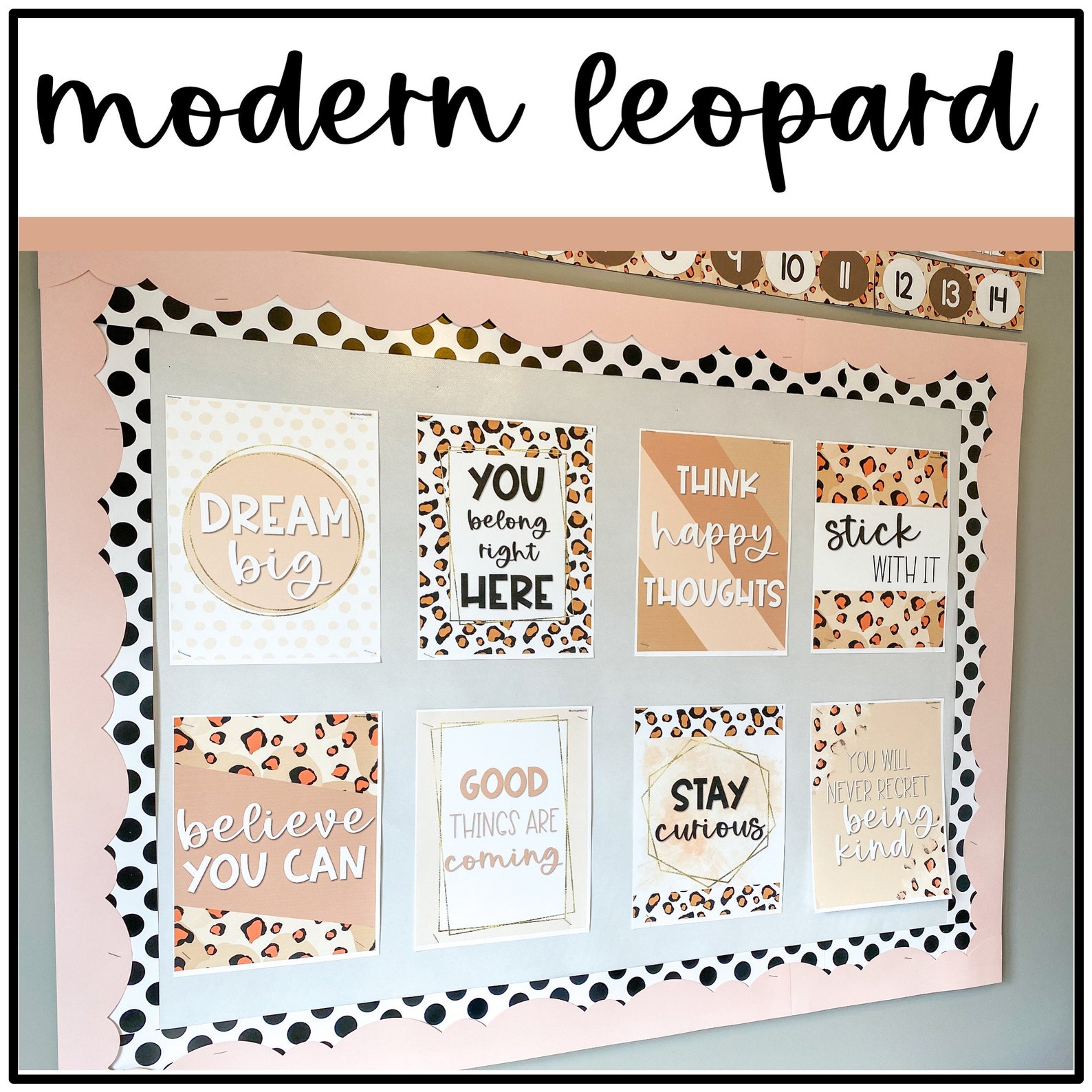 MODERN LEOPARD Classroom Decor Bundle Editable Cheetah - Etsy
