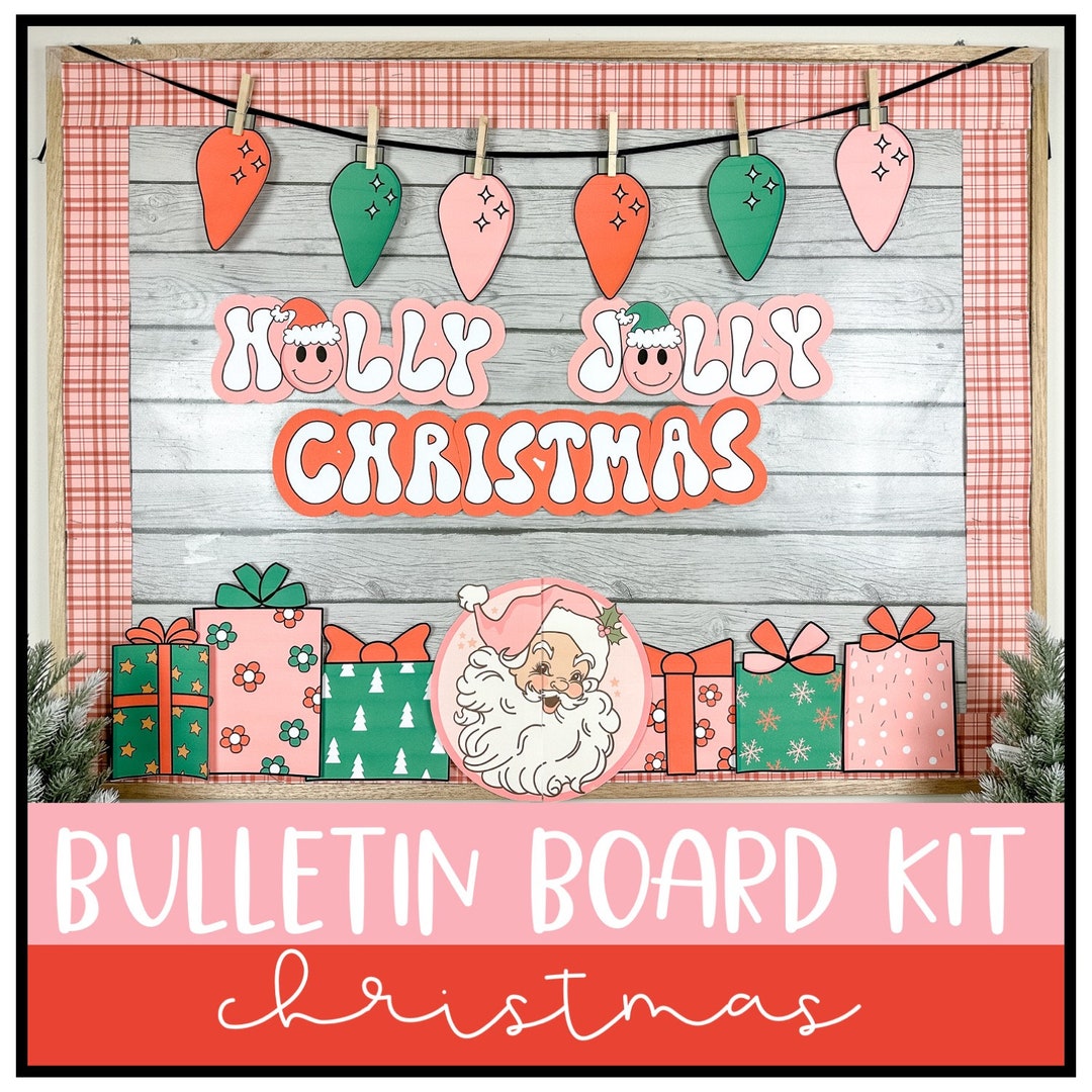Christmas Bulletin Board Kit | Classroom Decor | Retro - Etsy