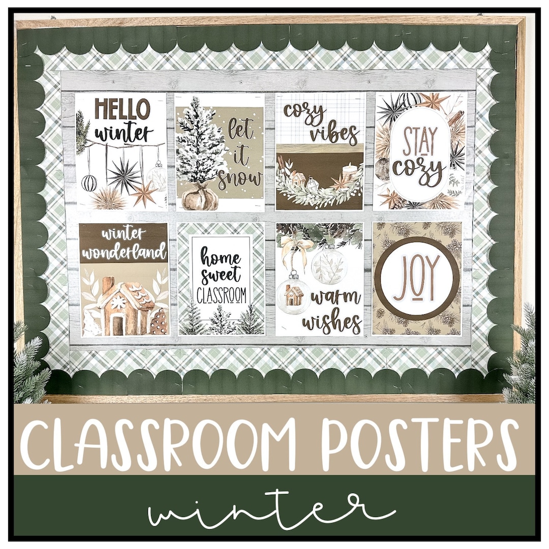 Christmas Classroom Posters | Classroom Decor | Neutral - Etsy