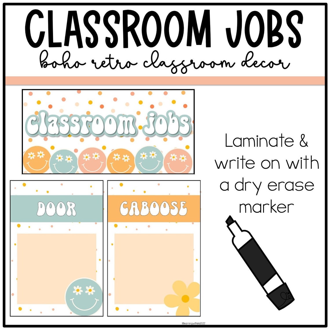 Boho Retro Classroom Decor Classroom Jobs for Students - Etsy