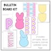 Easter Bulletin Board, Printable March April Classroom Decor, Peeps ...