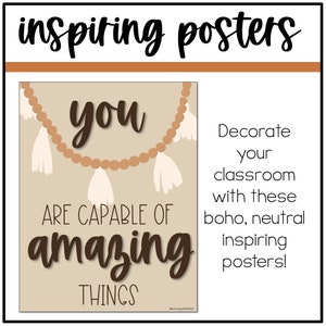 MODERN BOHO Posters Growth Mindset Desert Neutrals Classroom Decor - Etsy