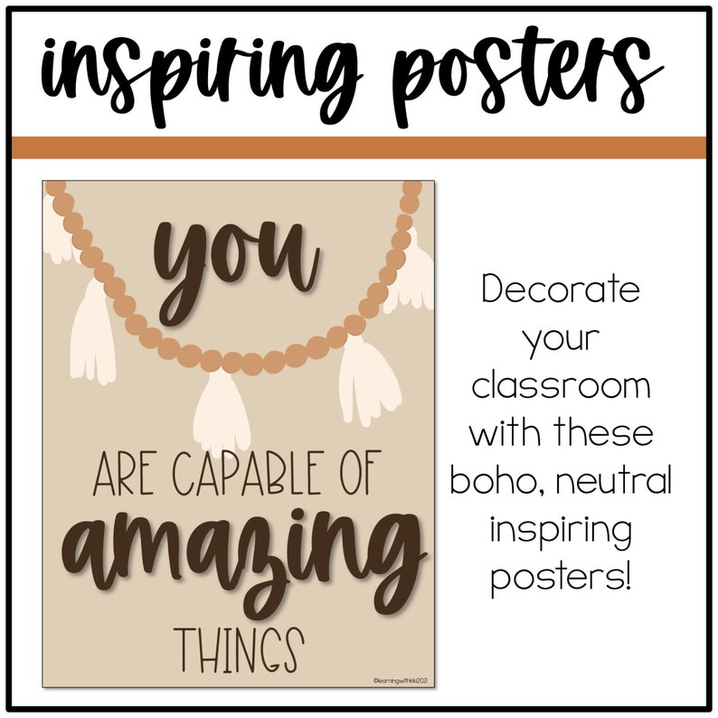 MODERN BOHO Posters Growth Mindset Desert Neutrals - Etsy
