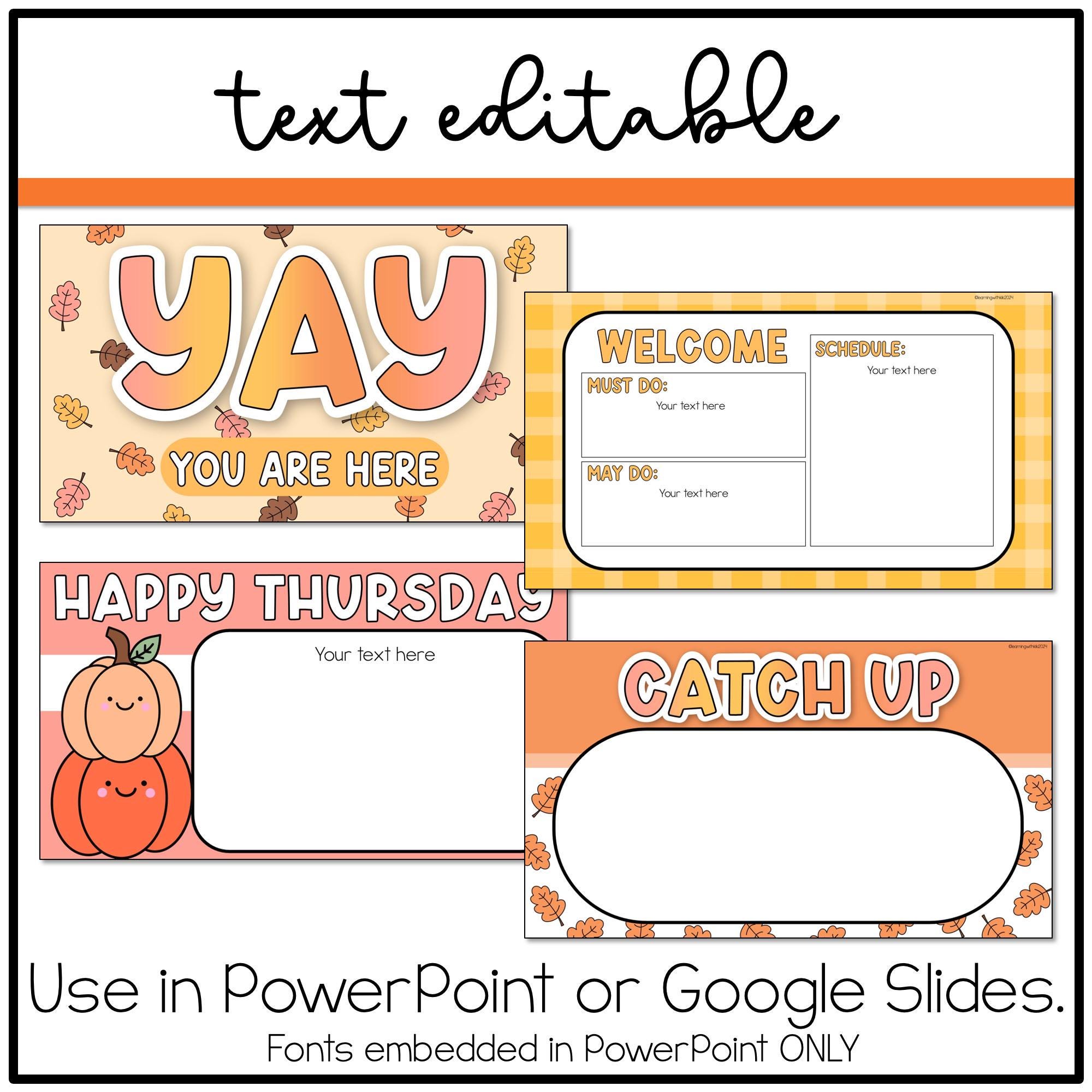 Fall Classroom Slides | Powerpoint and Google Slides | Fall Decor ...
