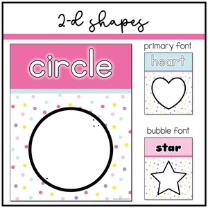 Happy Brights Shape Posters, Bright Classroom Decor, 2D Shapes, 3D ...