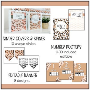 MODERN LEOPARD Classroom Decor Bundle | Editable | Cheetah | Boho Chic ...