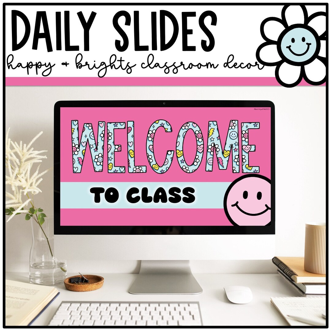 Happy Brights Slides Template, Retro Classroom Decor, Bright Classroom ...