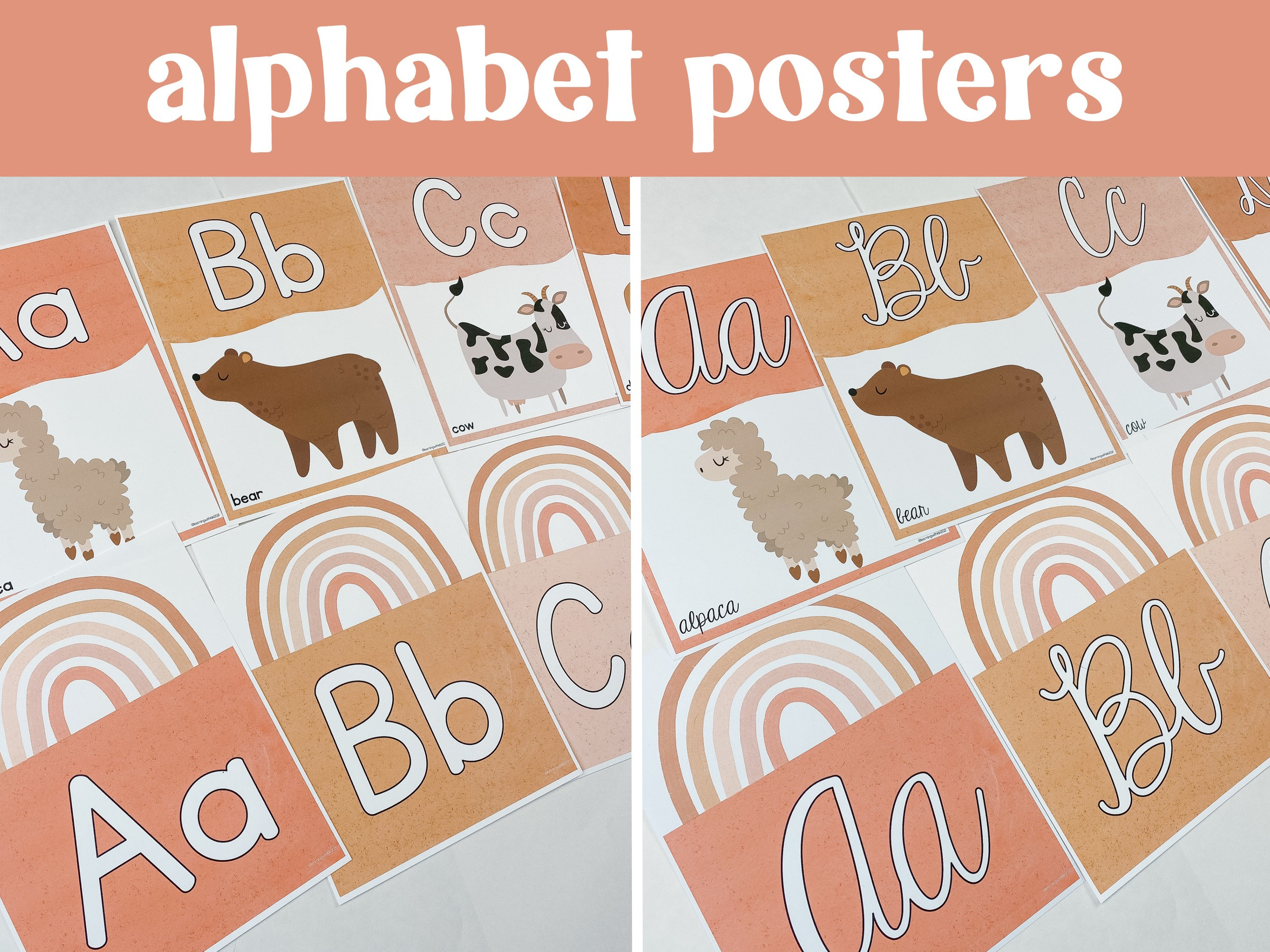 BOHO NEUTRALS Alphabet Posters Boho Rainbow Classroom Decor - Etsy Canada