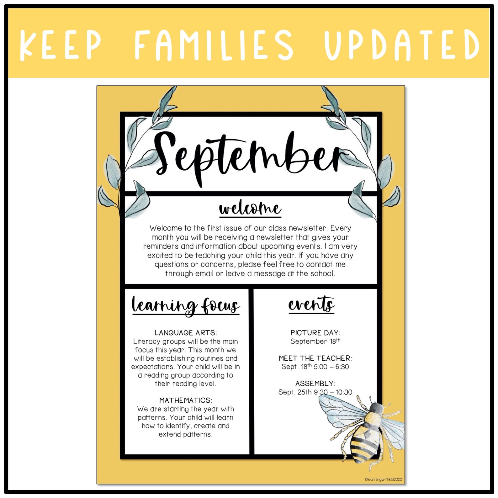 Bee Classroom Decor Classroom Newsletter - Etsy