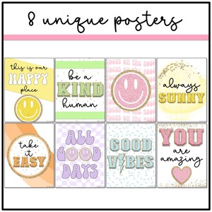 Retro Pastel Classroom Posters | Growth Mindset | Happy - Etsy